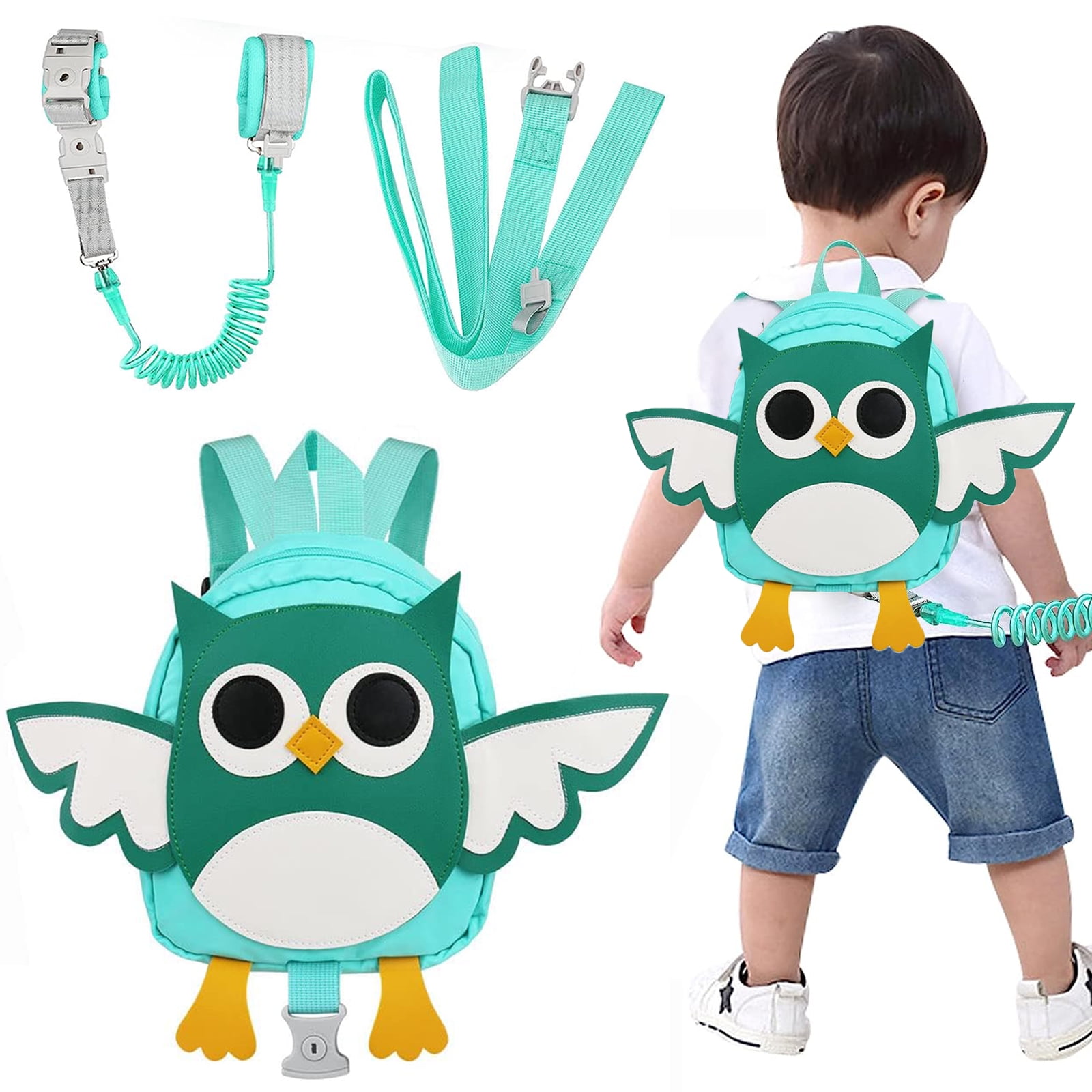 Cyeelves Toddler Backpack Leash, 4 in 1 Dinosaur Owls Kids Harness with ...