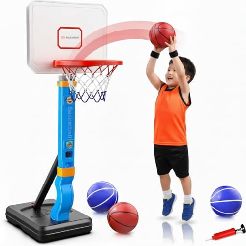 Toddler Basketball Hoop Adjustable 2.5–5.5 Ft – Indoor & Outdoor ...
