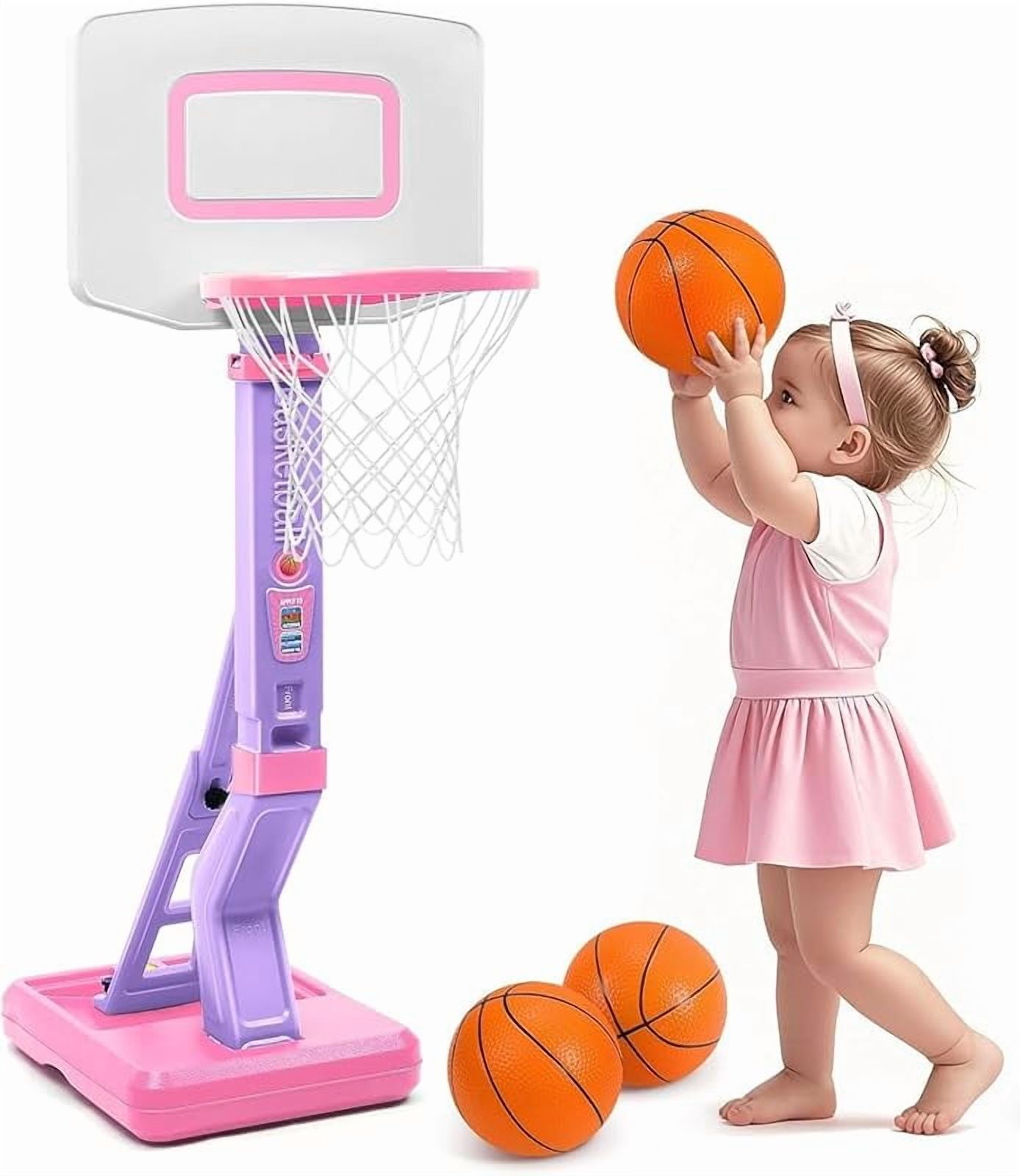 Toddler Basketball Hoop - Height Adjustable Kids Hoop for Indoor ...