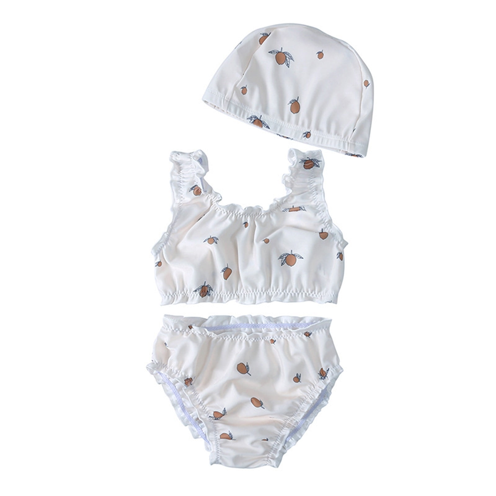 Toddler Bathing Suit Girl Kids 3 Piece Floral Striped Dot Bathing Suit ...