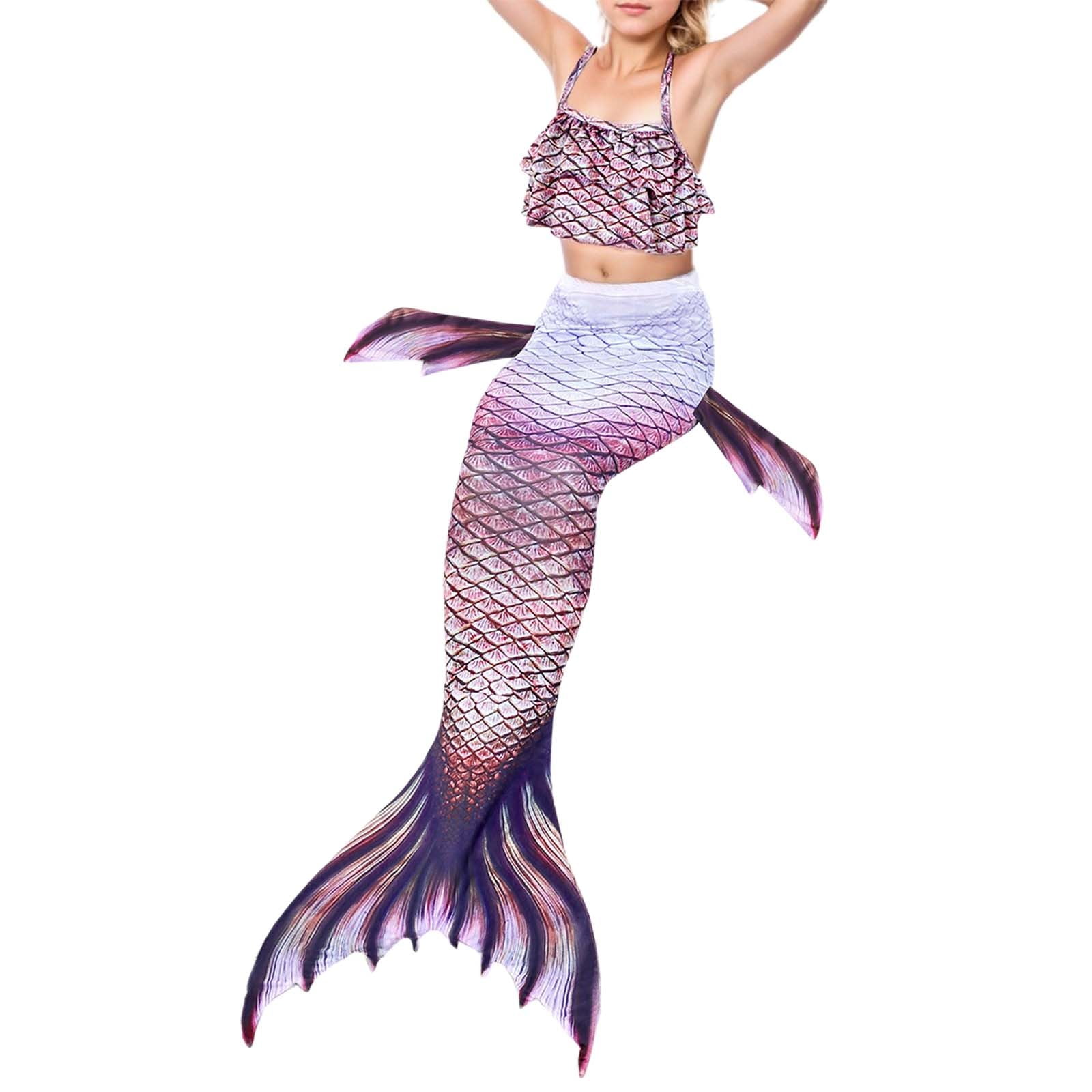 Toddler Bathing Suit Girl Tail Swimsuit Kids Cute Role Play Swimming ...