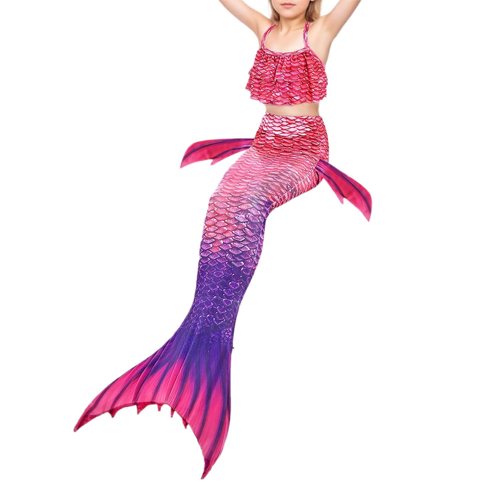 Toddler Bathing Suit Girl Tail Swimsuit Kids Cute Role Play Swimming ...