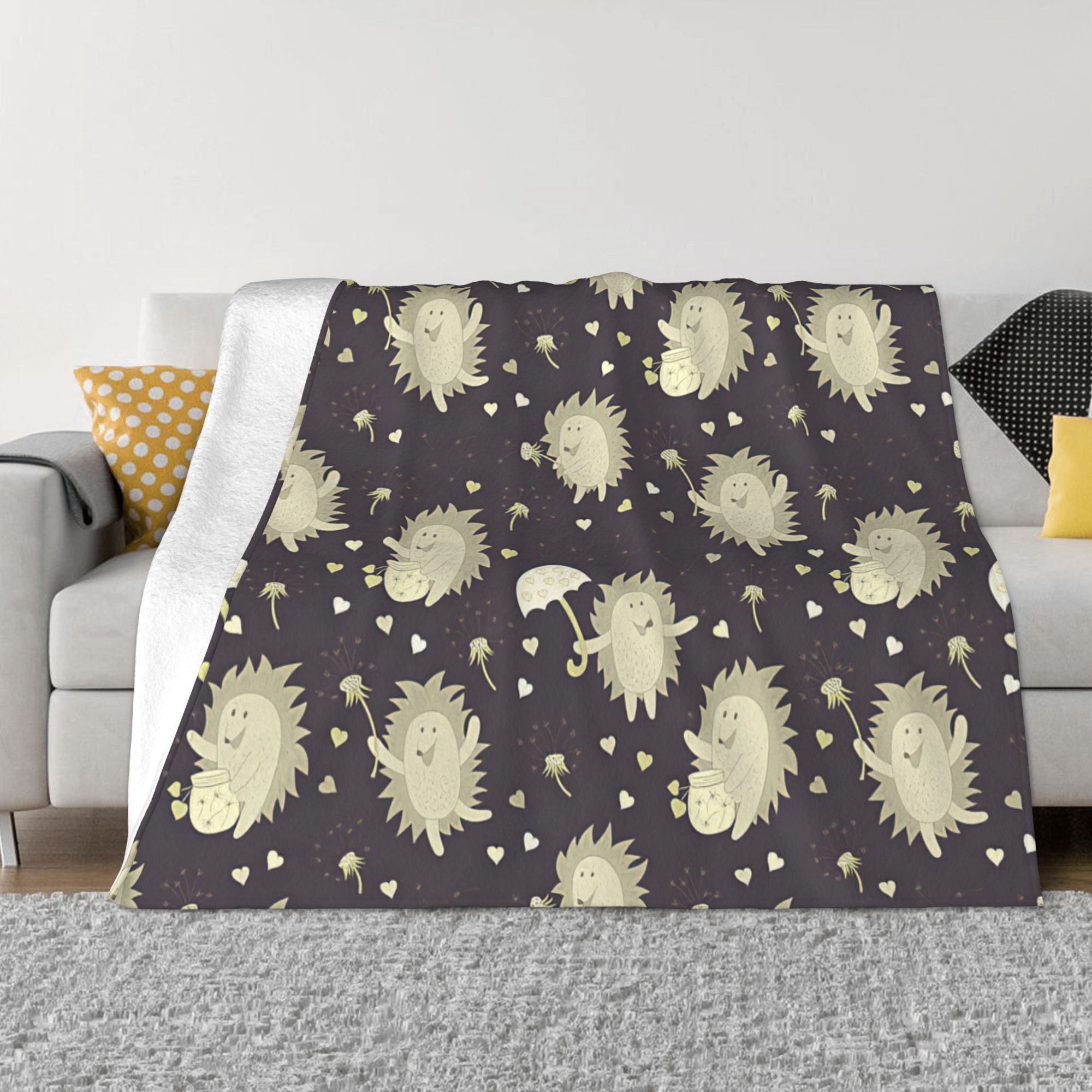 Toddler Blanket For Boys Girls Adult Lightweight Baby Kids Blanket Cute Soft Hedgehog And ...