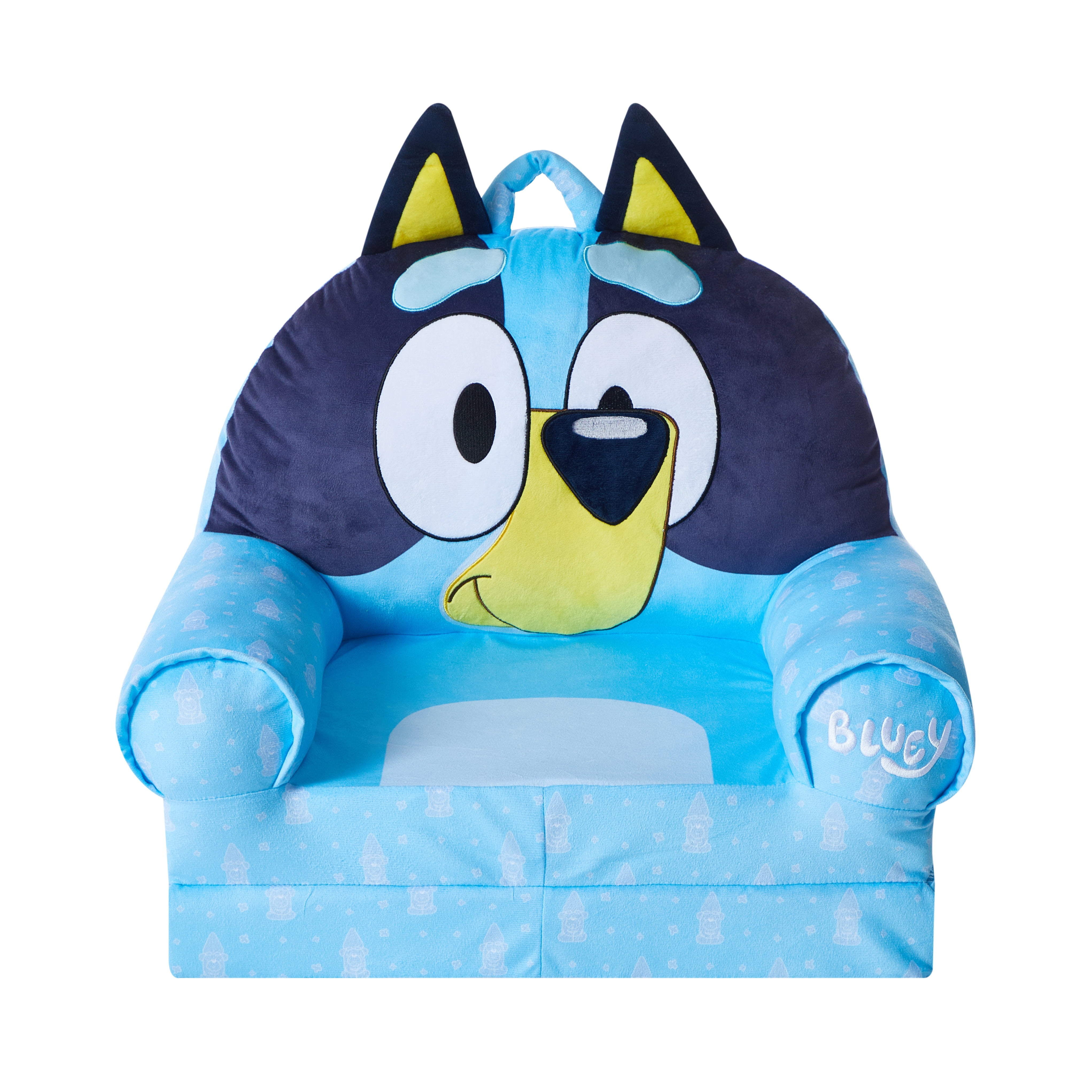 Bluey Plush 2-in-1 Flip Out TV Chair for Children in Vibrant Blue ...