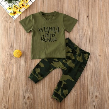 Fashion Toddler Kids Boys Tops T-shirt Camo Pants 2Pcs Outfits Set Clothes Fit For 1-6T ...
