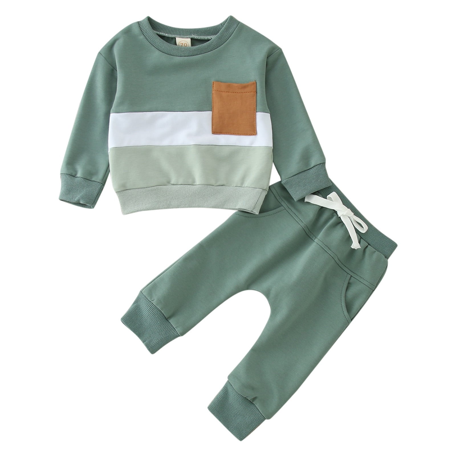 Toddler Boy Clothes Spring And Autumn Top Round Neck Splicing Pants ...