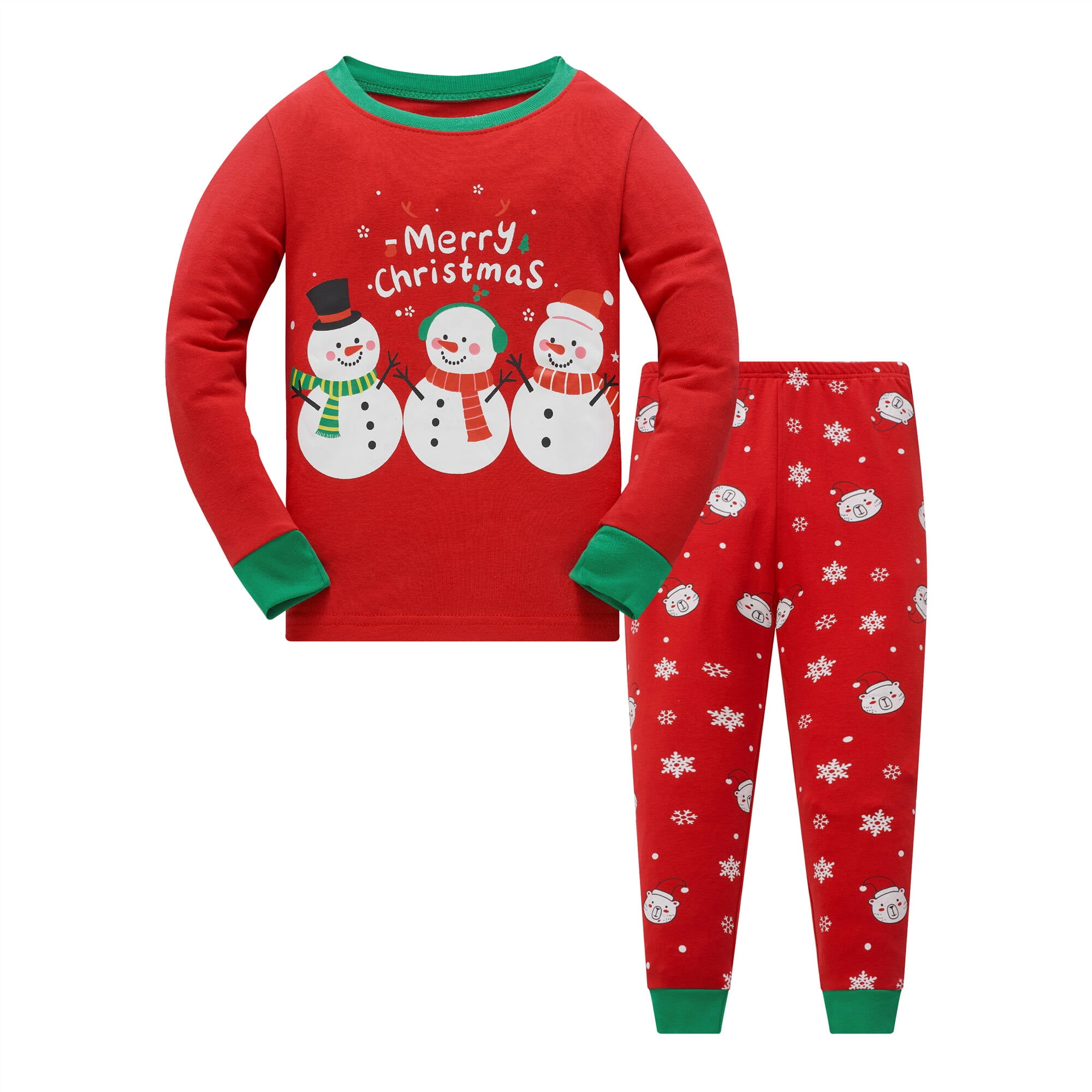 Popshion Apparel Toddler Boy Girl 100% Cotton Xmas Jammies, Holiday ...