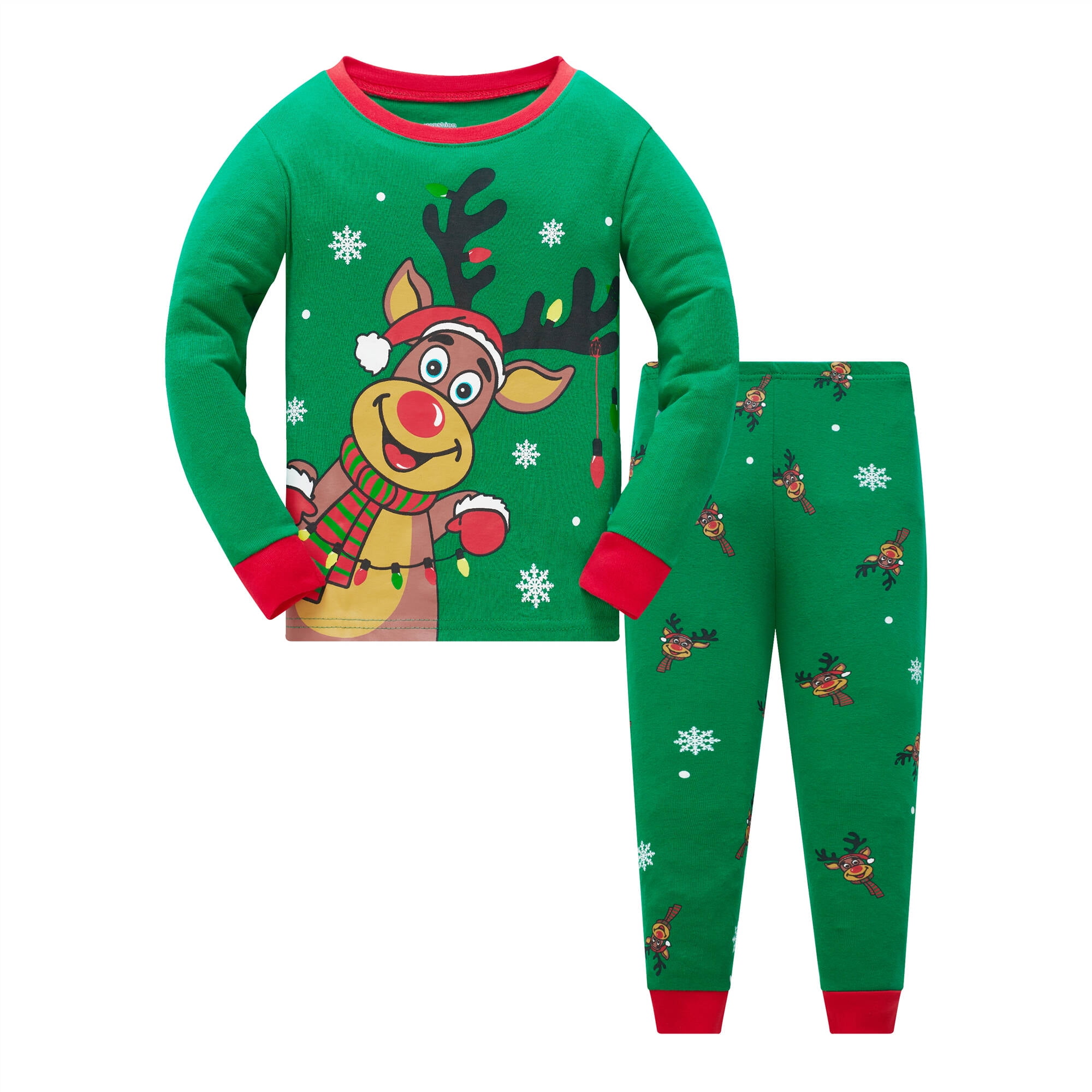 Toddler Boy Girl 100% Cotton Christmas Pajamas Sets for Boys Elk ...