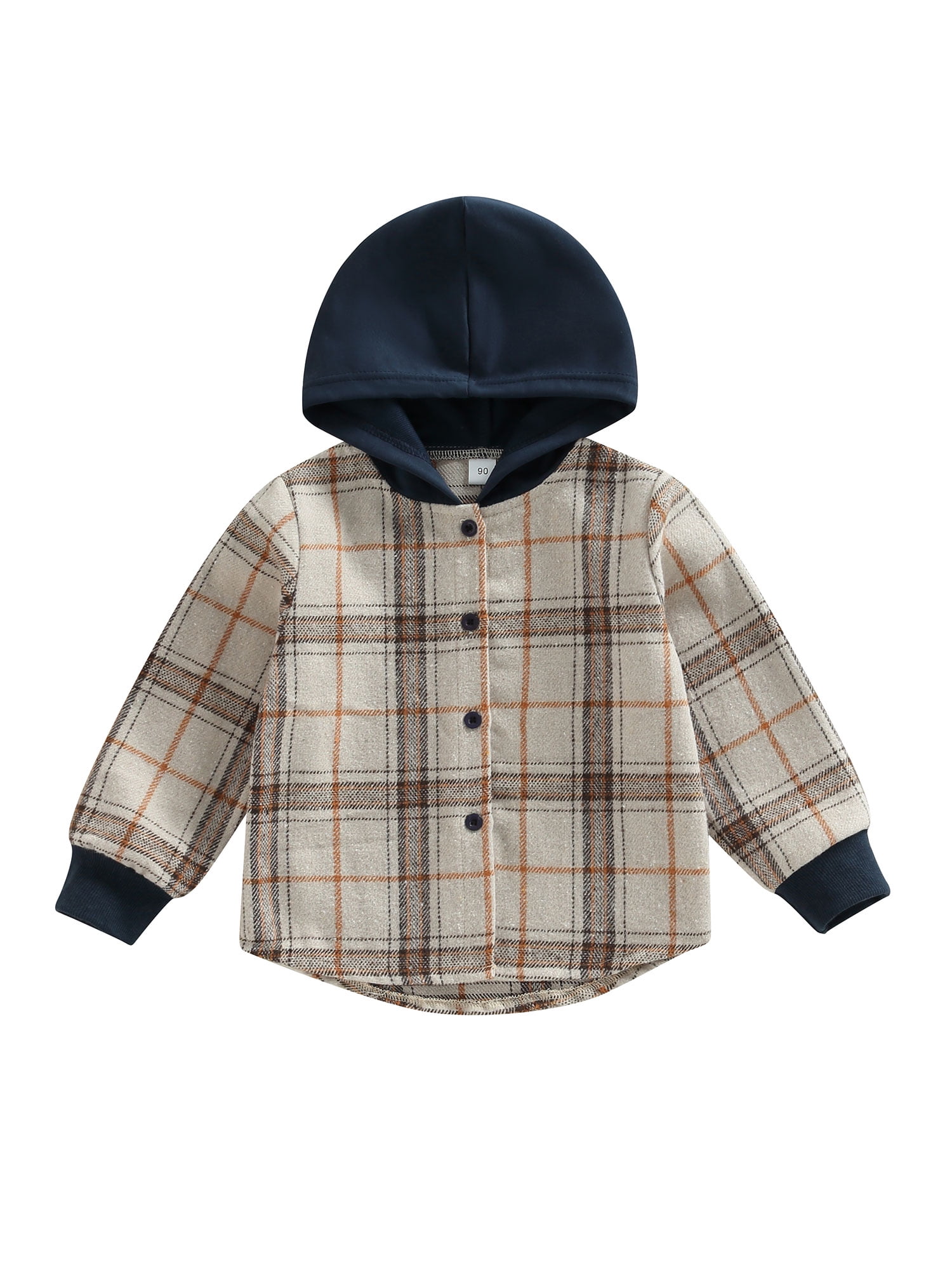 Toddler Boy Girl Fall Warm Hoodies Cute Kids Color Black Plaid Pullover ...
