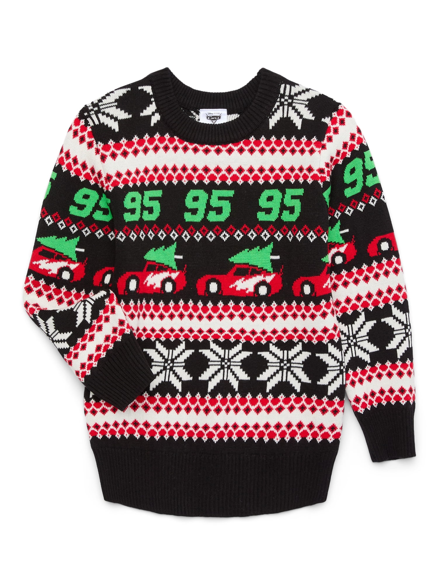 Disney Pixar Cars Toddler Boy Holiday Sweater with Long Sleeves, Sizes ...