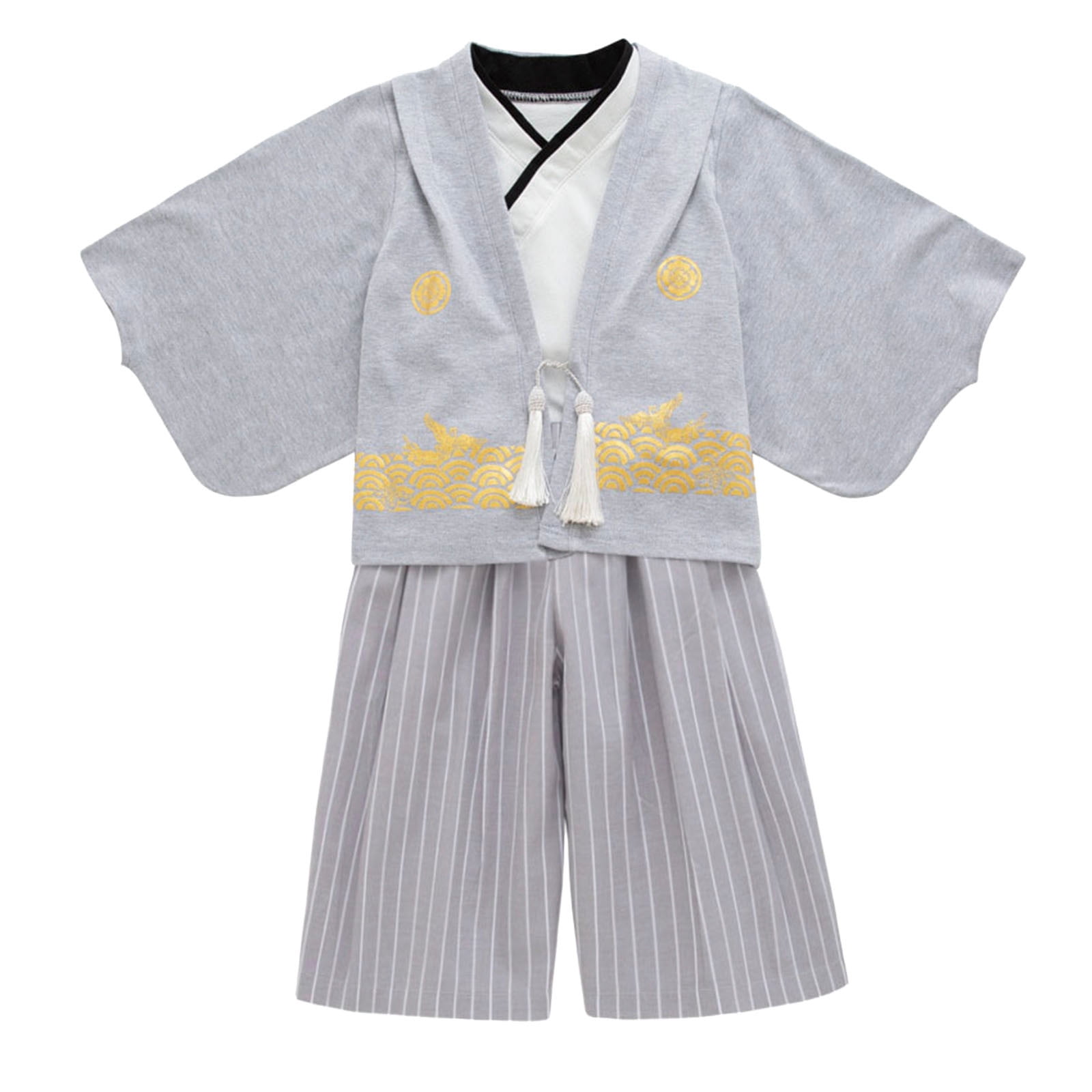 Toddler Boy Kimono Romper Suit Japanese Cotton Samurai Outfits Light ...