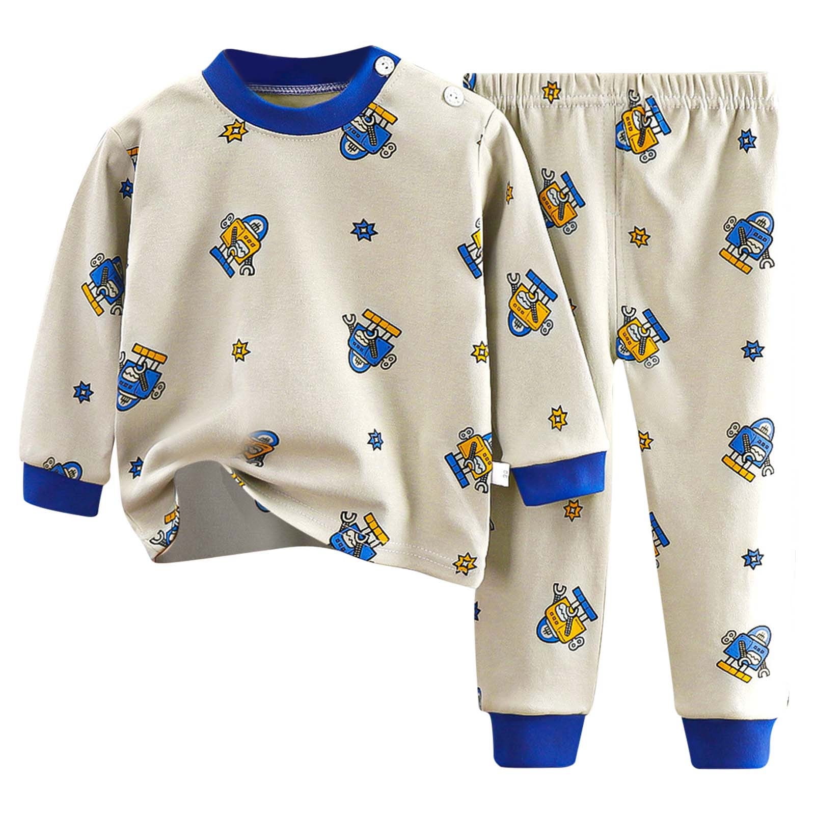 Toddler Boy Pajamas Set Cartoon Dinosaur Cotton Long Sleeve Sets ...
