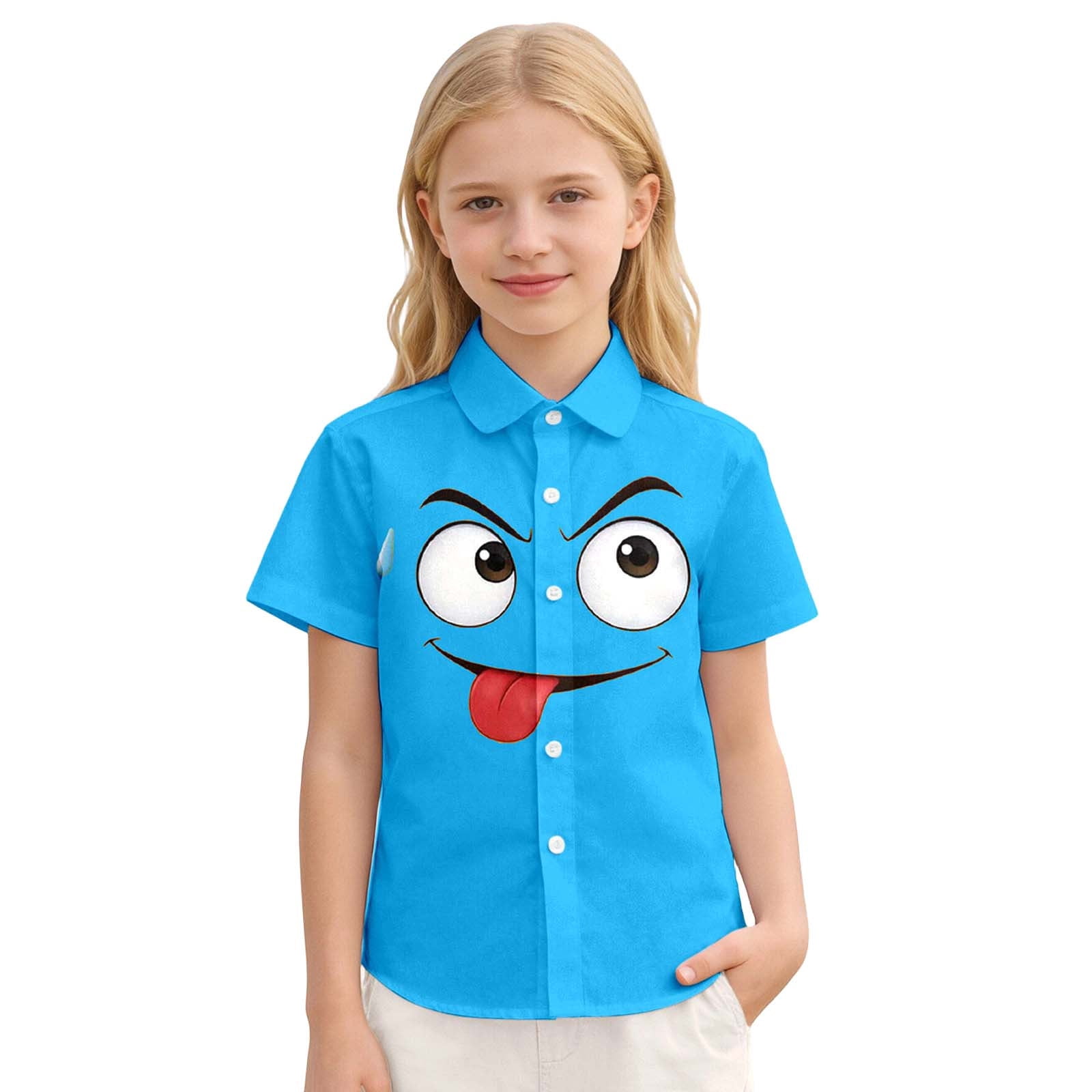 Toddler Boy Shirts Cartoon Print Long Sleeve Button Down Relaxed Open ...