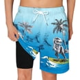 Toddler Boy Swim Trunks with Compression Liner Hawaii Coconut Tree ...