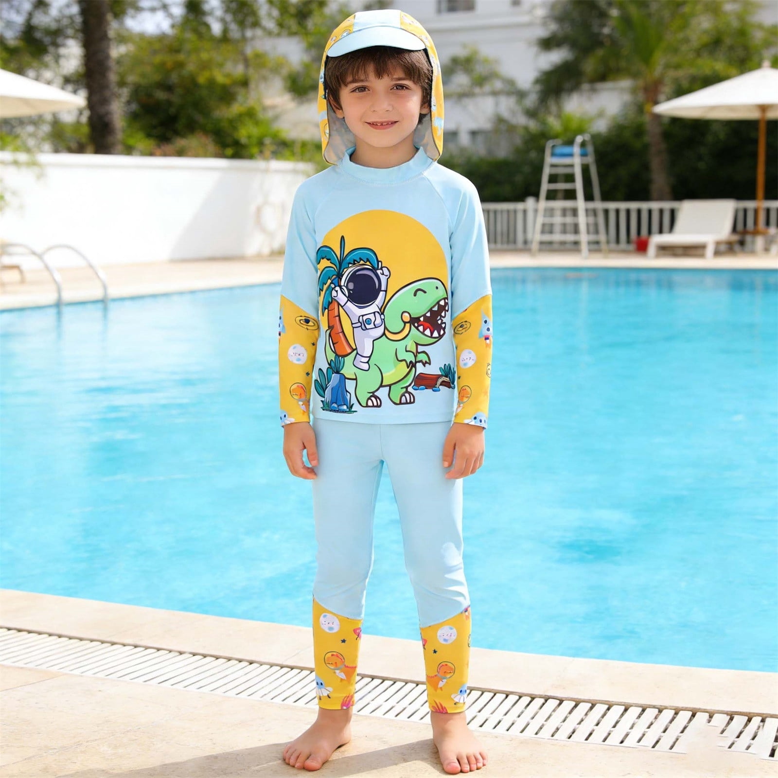 Toddler Boy Swimsuit Toddler Boys Long Sleeve Upf Rash Guard One Piece ...