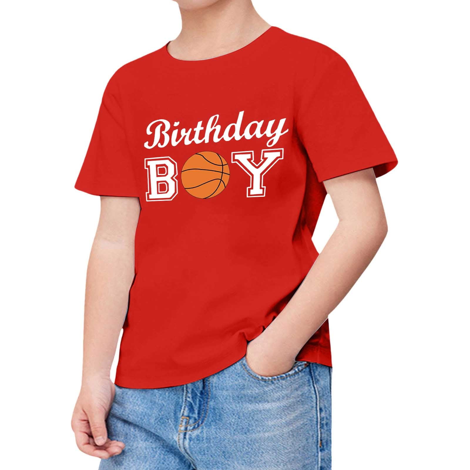 Toddler Boy T Shirts Teen Kids Child Short Sleeve Happy Brithday Prints ...
