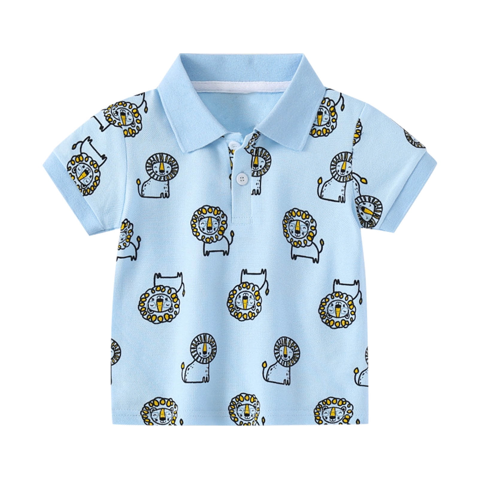 Toddler Boy's Cotton Polo Shirt Cute Cartoon Short Sleeve Polos ...