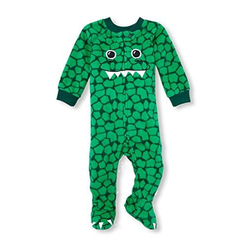Toddler Boy's Monster Dinosaur Fleece Footed Pajama Blanket Sleeper ...