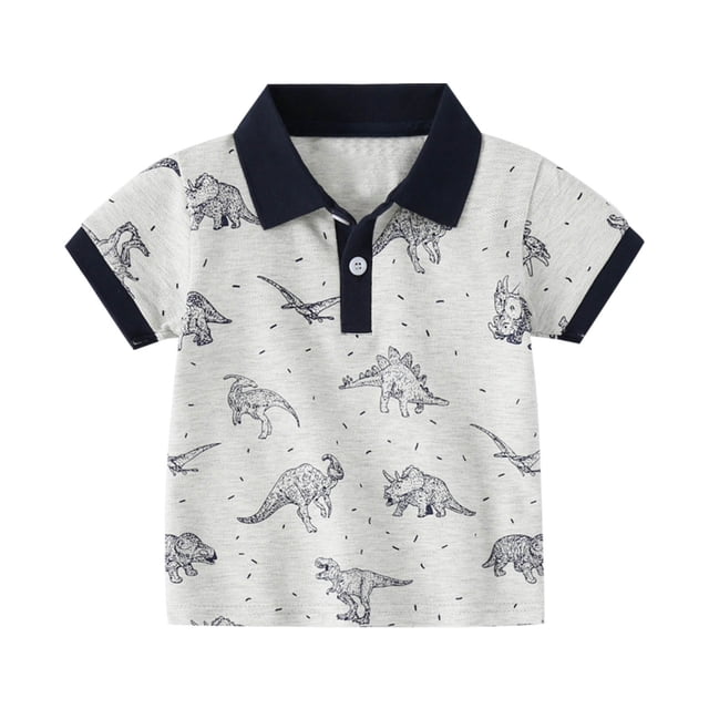 Toddler Boy's Polo Shirt Cute Cartoon Print Short Sleeved T Shirt ...
