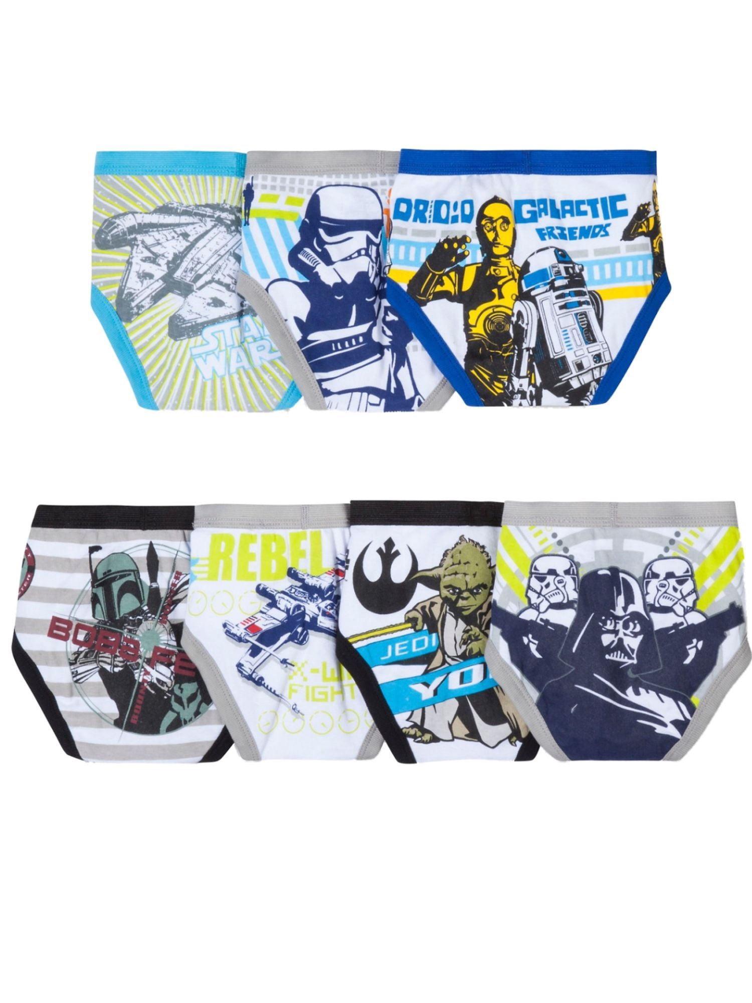 Toddler Boys 7 Pair Star Wars Underwear Briefs Stormtroopers Yoda ...