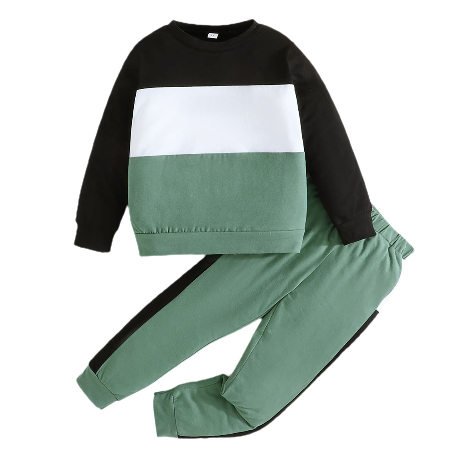 Toddler Boys Casual Outfit Sets Long Sleeve Prints Tops Pants Kids 2Pcs ...
