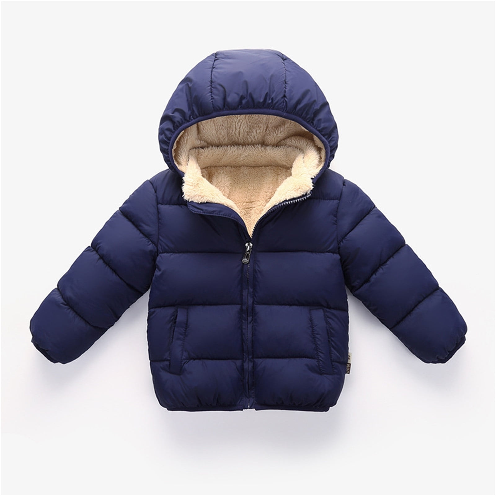 Toddler Boys Coats & Jackets Autumn Winter Solid Hooded Thick Warm Boys ...