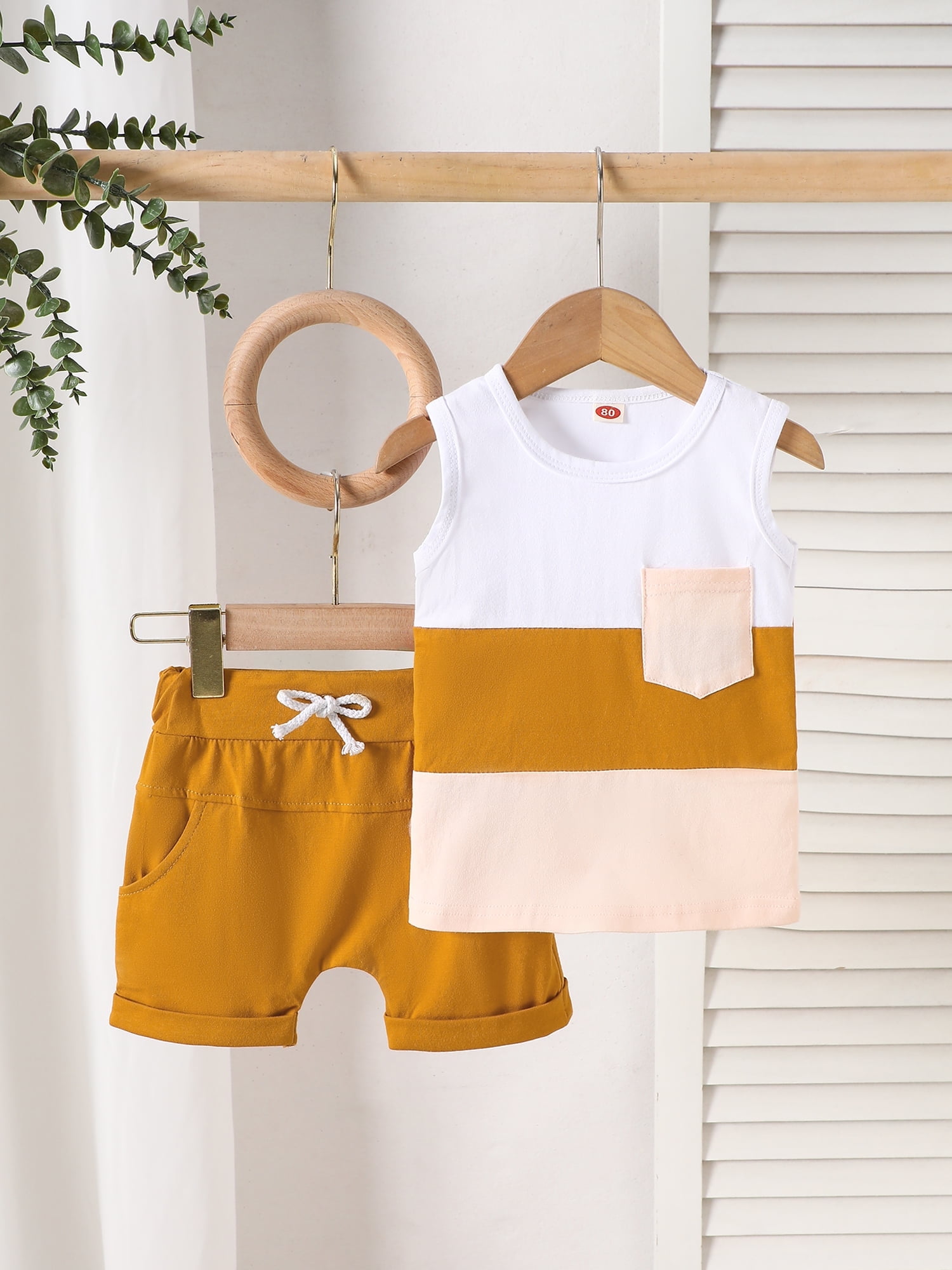 Toddler Boys Color Block Sleeveless Vest & Shorts Set 6 12 18 24 Months ...