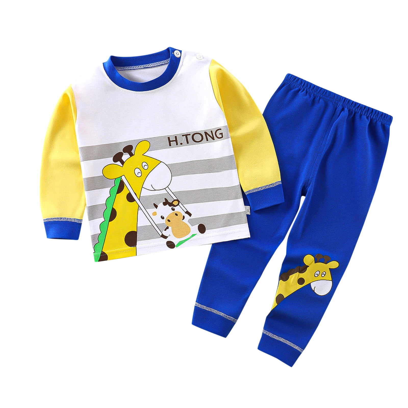 Toddler Boys Girls 2Pcs Long Sleeve Cartoon Tops Pj’S Pants Sleepwear Pajamas Outfits Set ...
