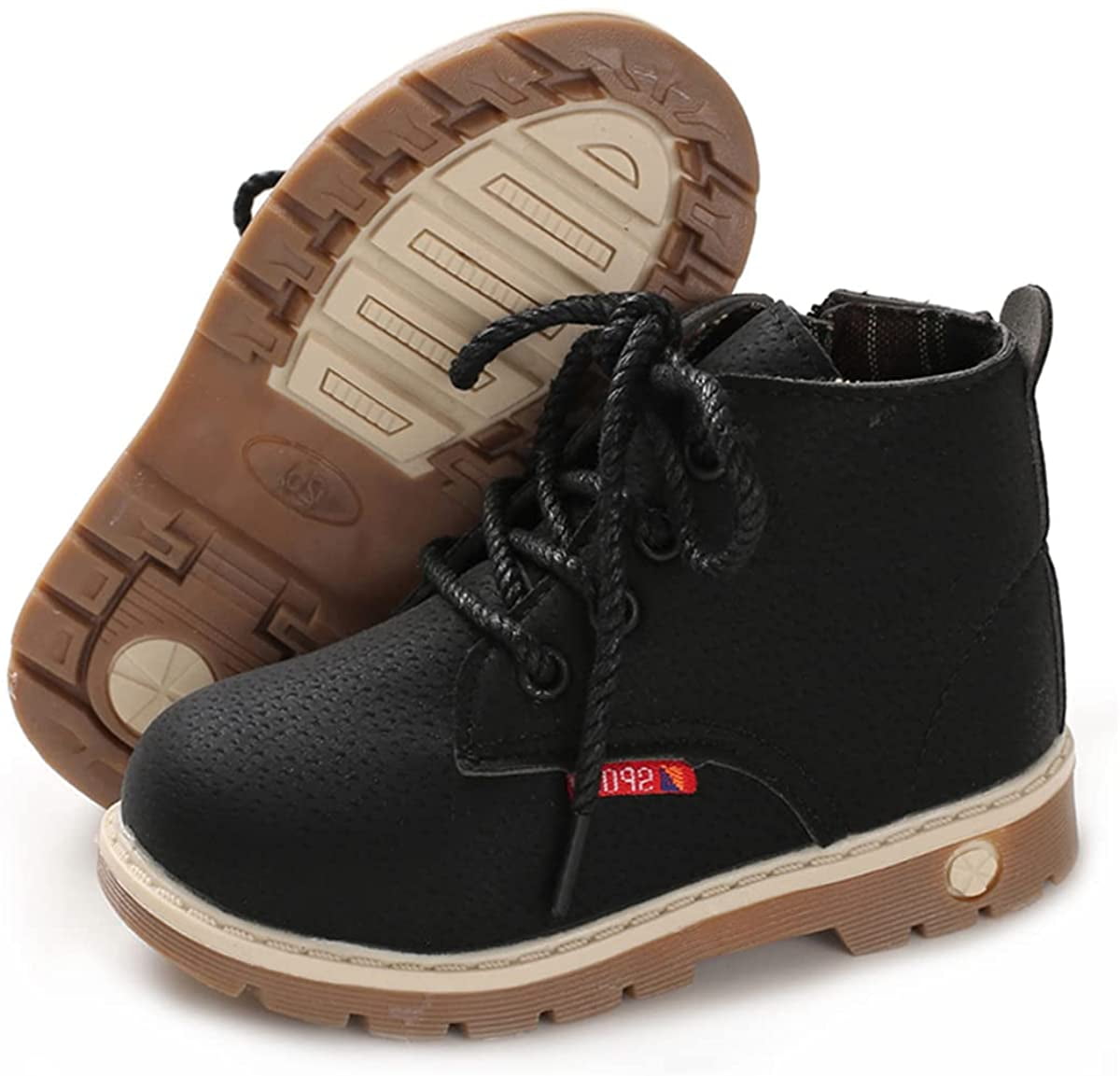 Toddler Boys Girls Boots Waterproof Leather Lace Up Ankle Anti-Slip ...