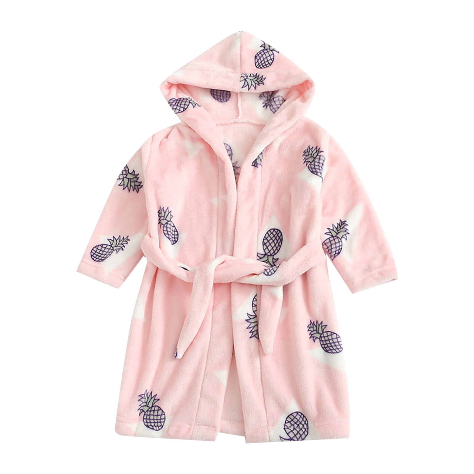 Toddler Boys Girls Hooded Robe Baby Warm Plush Sl𝐞epwear Housecoat ...