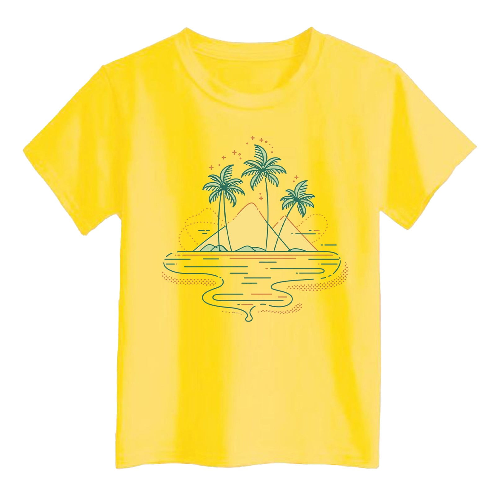 Toddler Boys Girls' Island Print Casual T Shirt Fashion Kids' Comfort ...