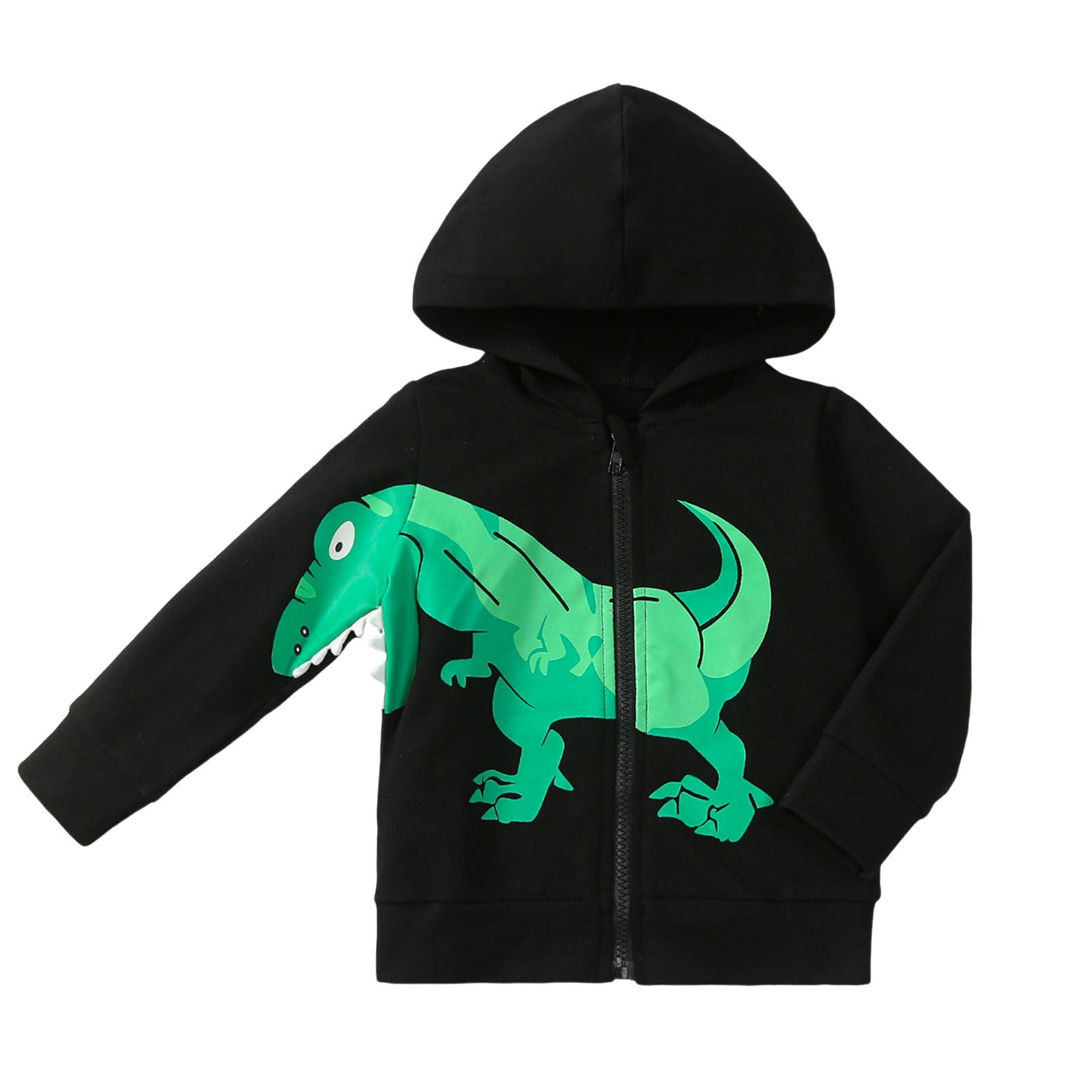 Toddler Boys Girls Long Sleeve Winter Warm Outwear Jacket Coat Cartoon Dinosaur Prints Black 120 ...