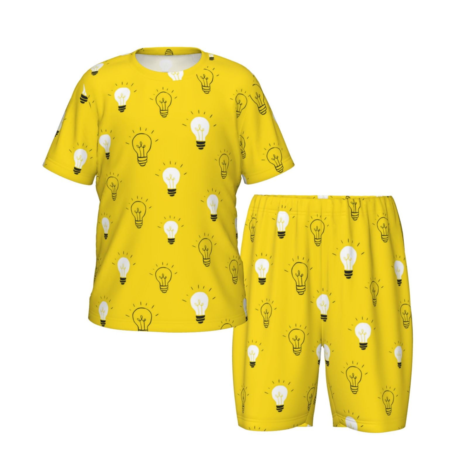 Toddler Boys Girls Pajamas - Bulb Shiny Pattern yellow Soft Comfort ...