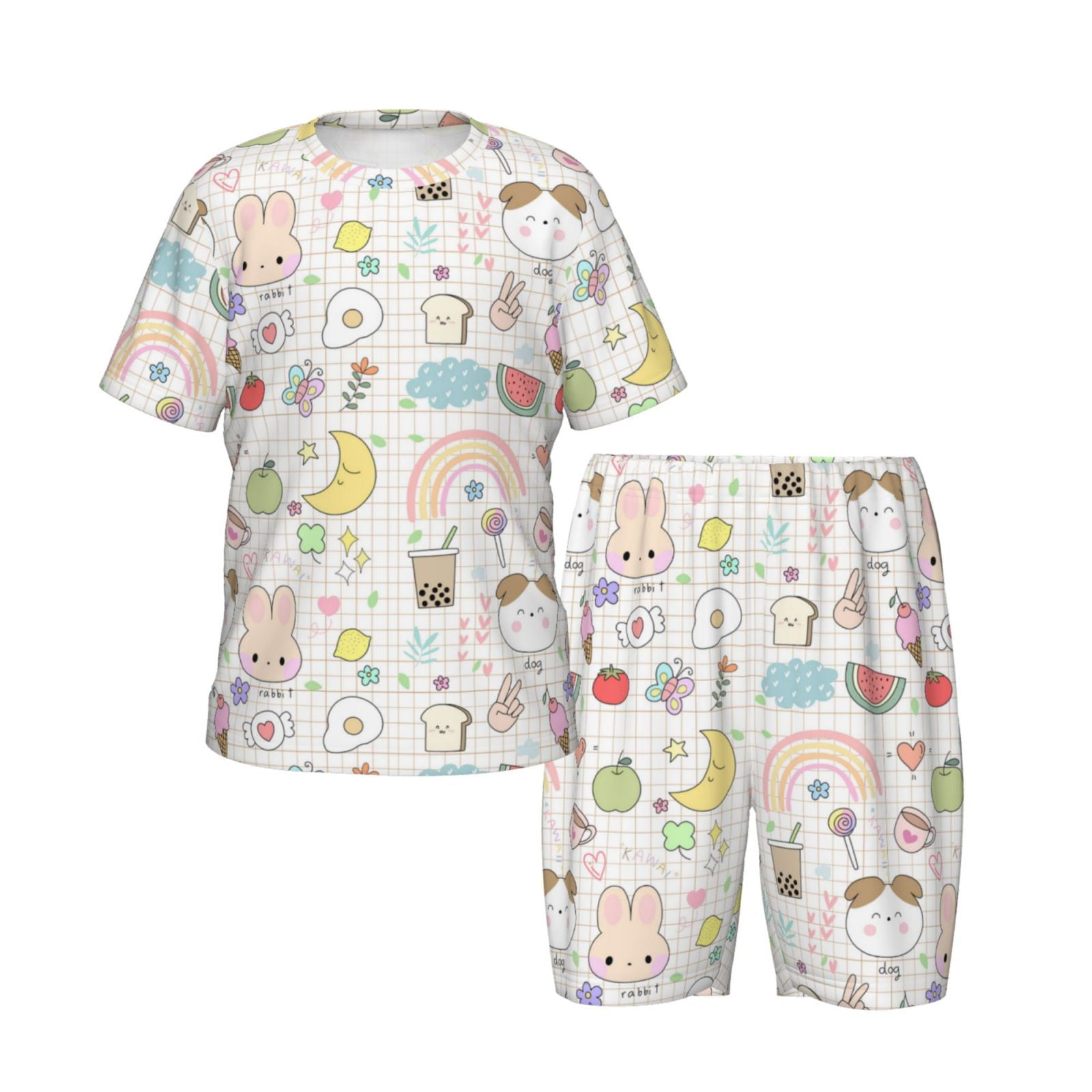 Toddler Boys Girls Pajamas - Cartoon Cute Rabbit Moon Rainbow Soft ...