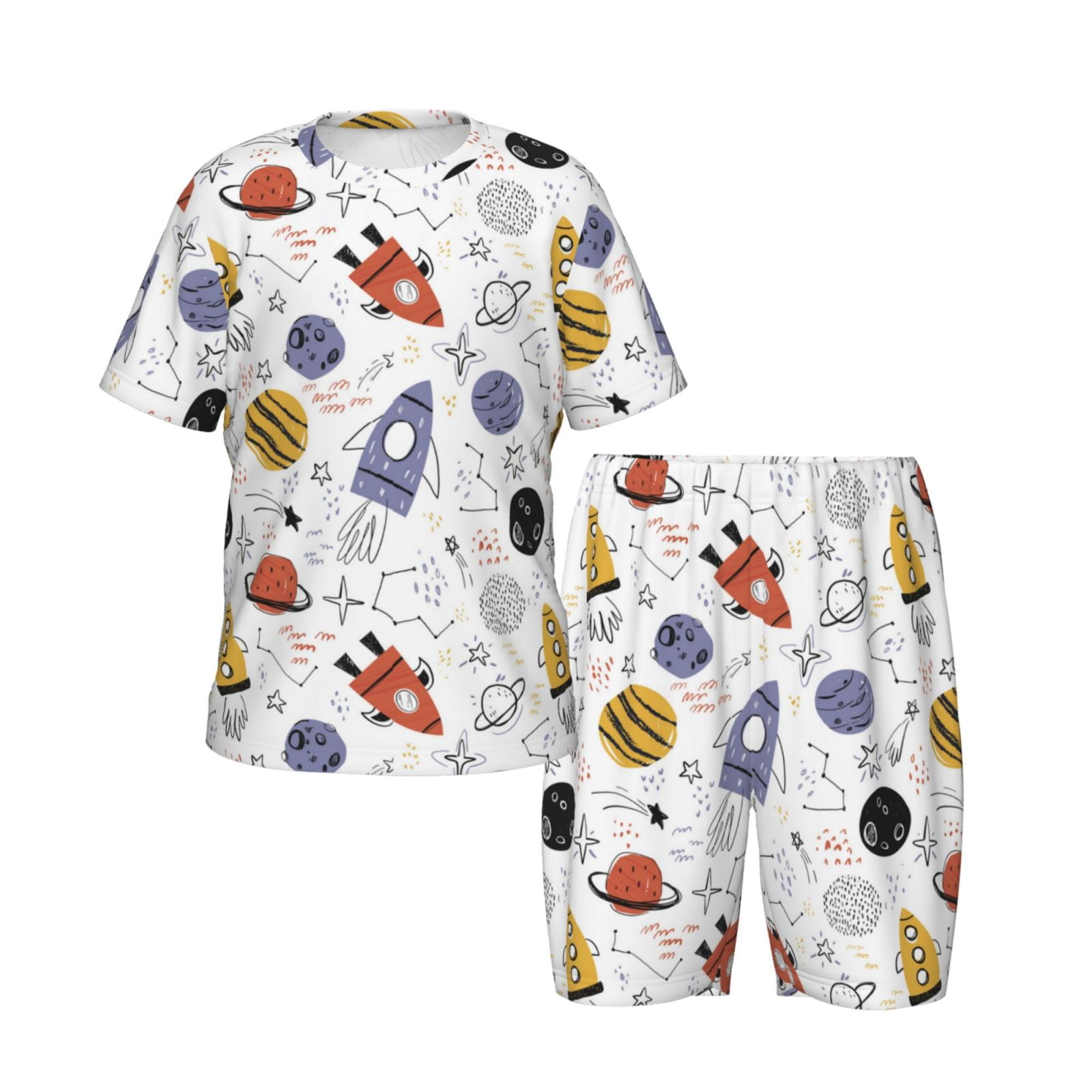 Toddler Boys Girls Pajamas - Rocket Planets Soft Comfort Kids Pajamas ...