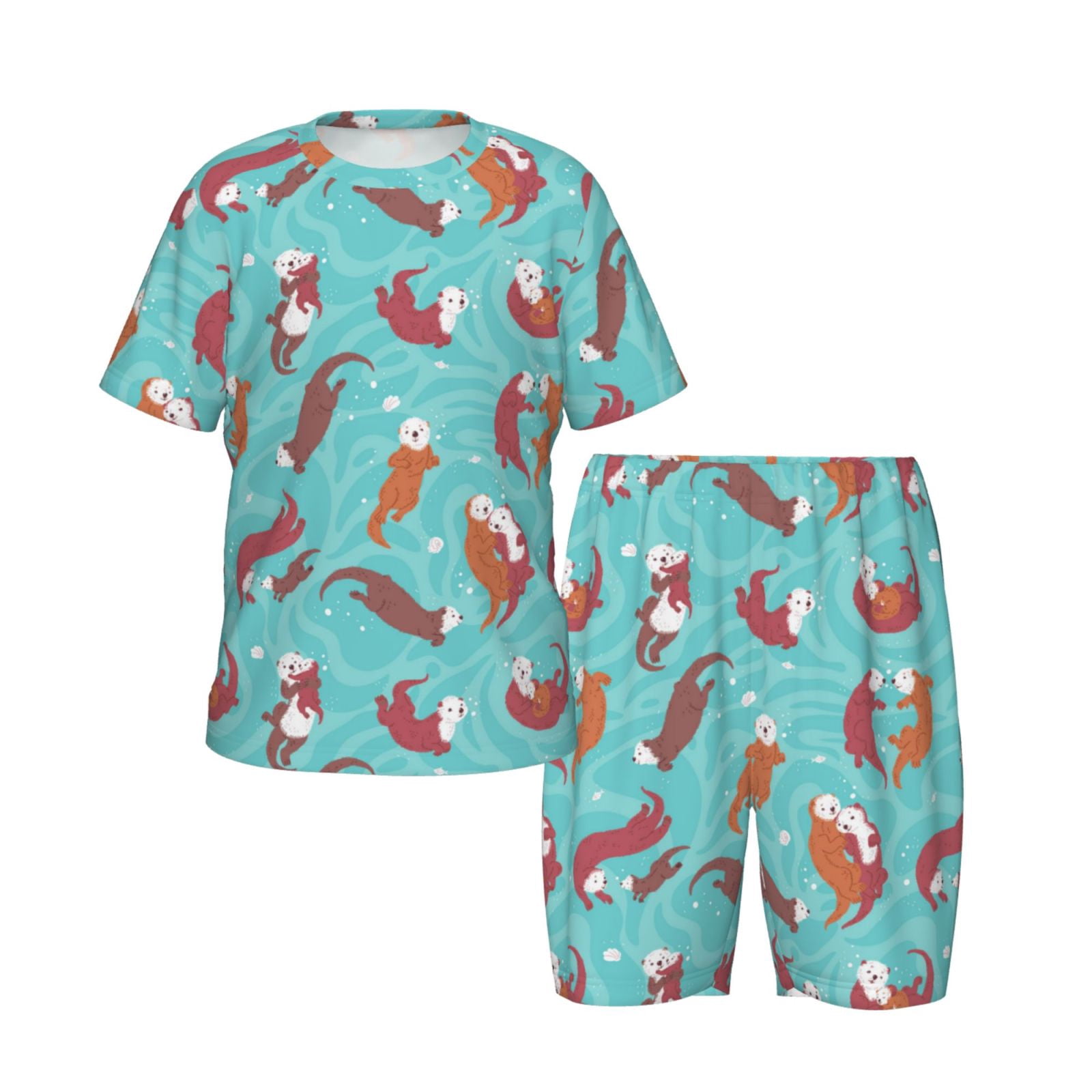 Toddler Boys Girls Pajamas - Sea Otters Family In Blue Water Soft ...