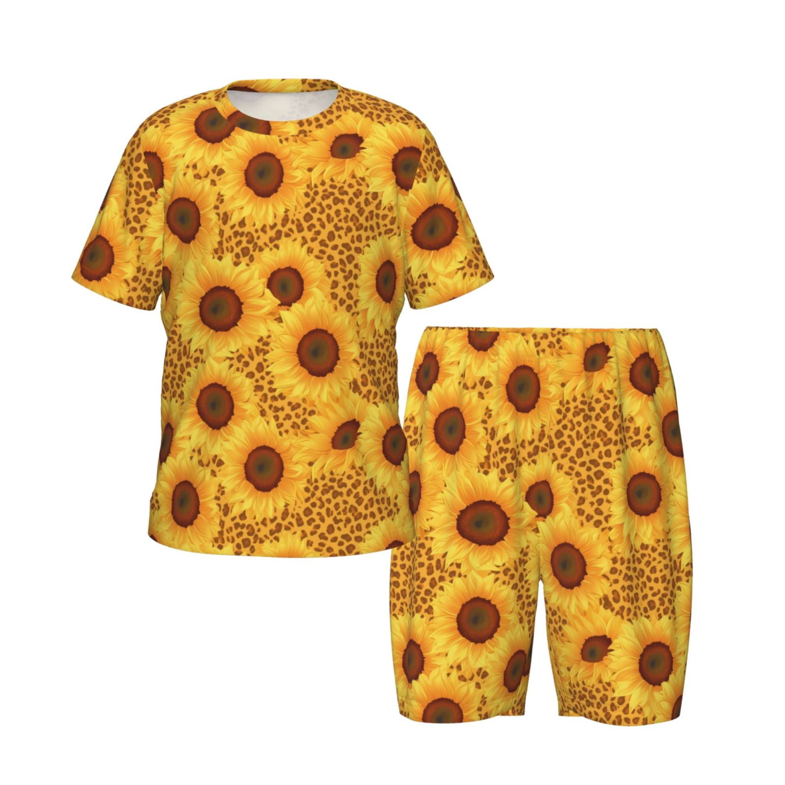 Toddler Boys Girls Pajamas - Yellow Leopard Print Sunflower Soft ...