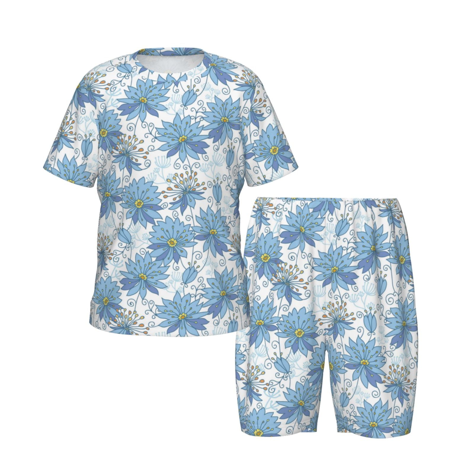 Toddler Boys Girls Pajamas - blue flower_I Soft Comfort Kids Pajamas ...
