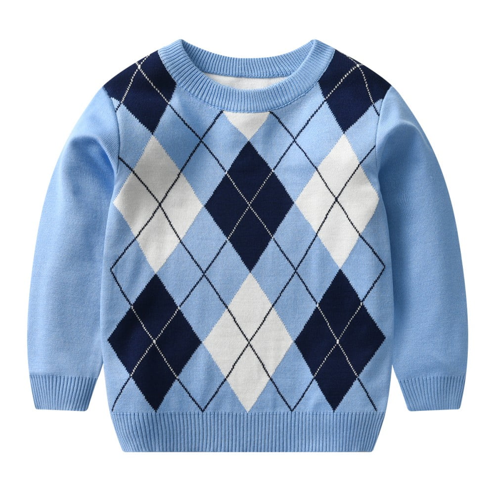 Toddler Boys Girls Warm Crew Neck Knit Pullovers Long Sleeve Colored ...