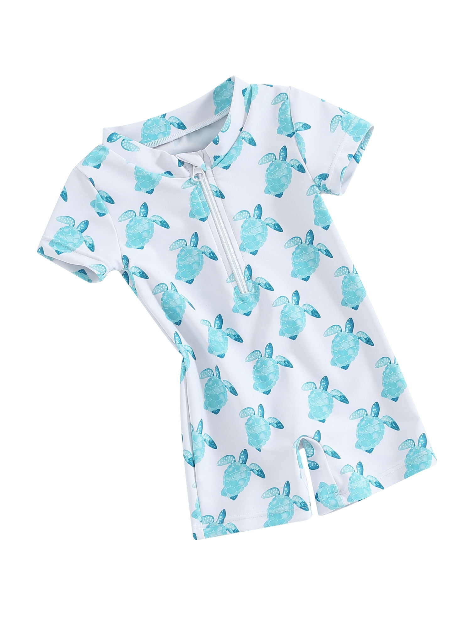 Toddler Boys Rash Guard Swimsuit Rompers Zipper Short Sleeve Turtle ...