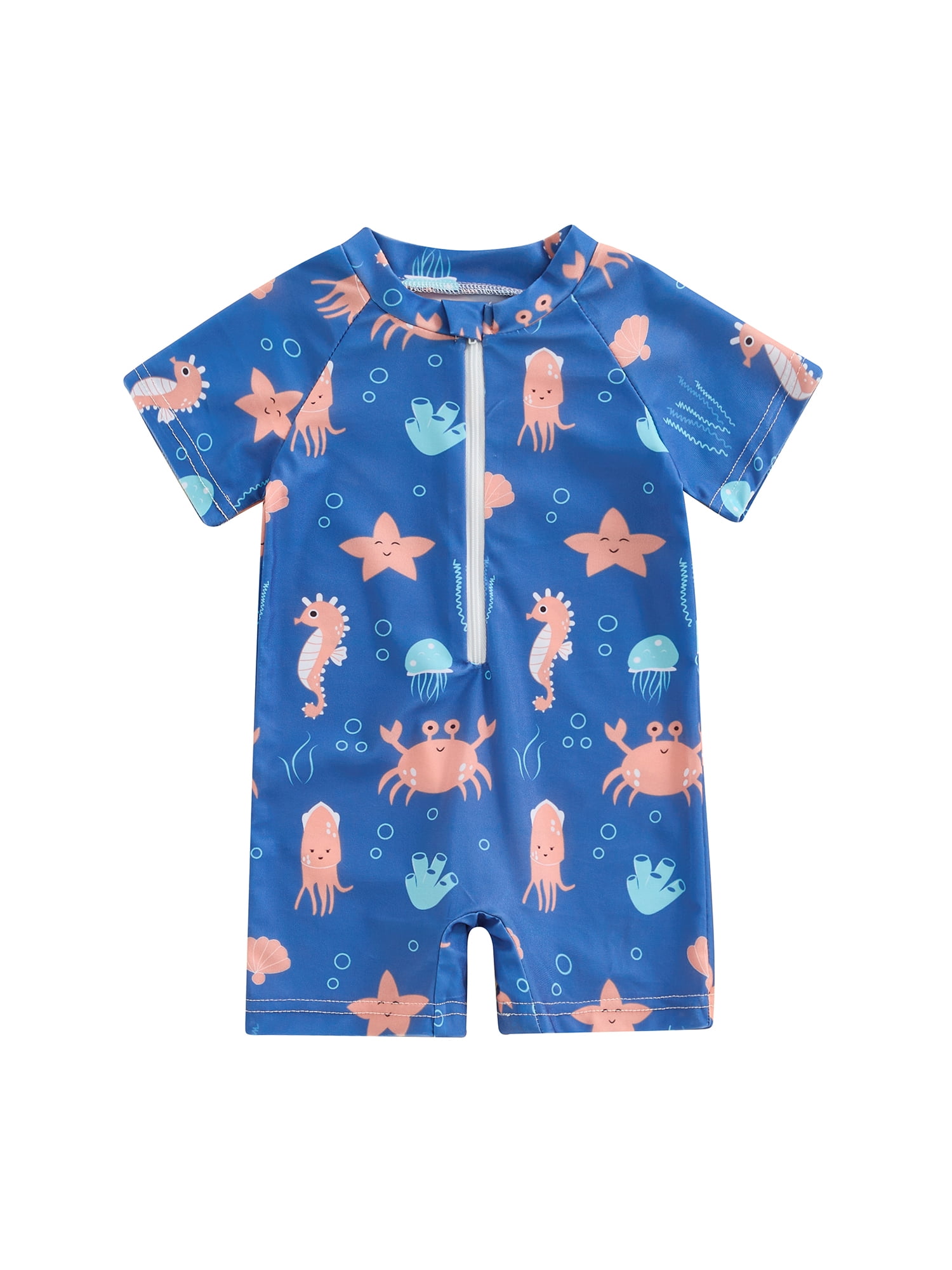 Toddler Boys Rash Guard Swimwear Cartoon Marine Organisms Print Short ...