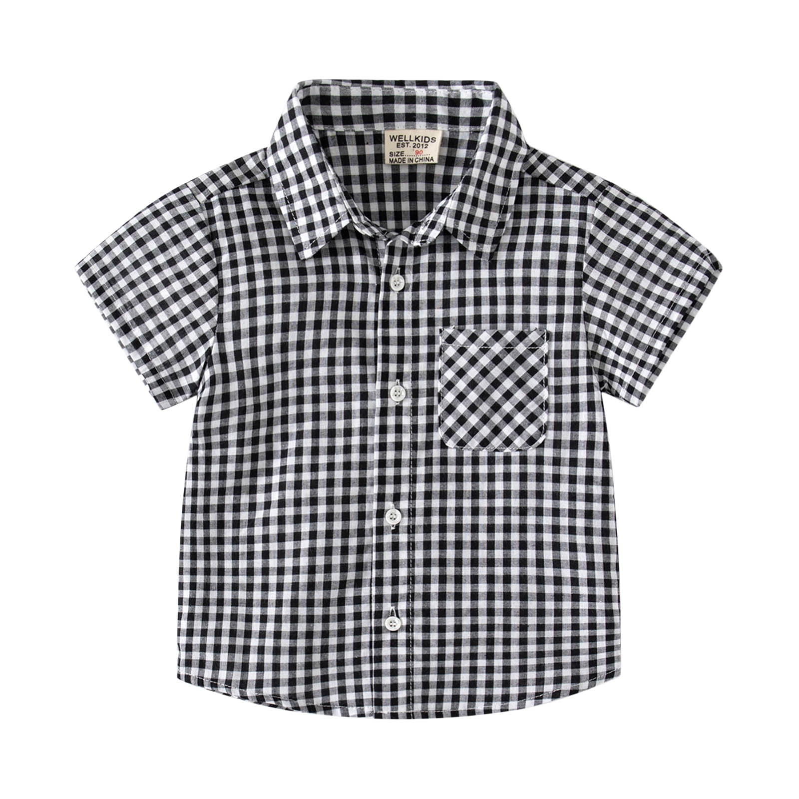 Toddler Boys Shirts Plaid Short Sleeve Lapel Button Down Shirt Tops ... Toddler Boys Shirts Plaid Short Sleeve Lapel Button Down Shirt Tops ...