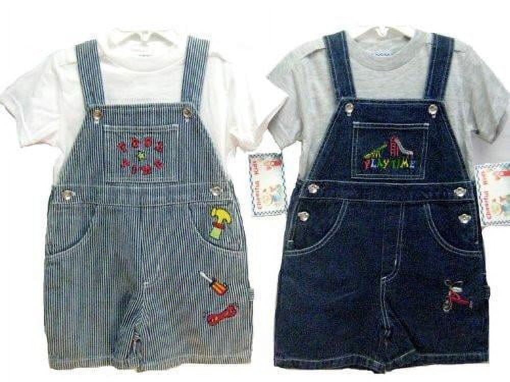 Toddler Boys Size 3T Indigo Denim Embroidered Pocket Shortall 2-PC Sets ...