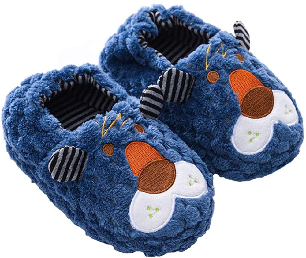 Toddler Boys Slippers Cartoon Cute Animals Plush Warm Home Shoes ...