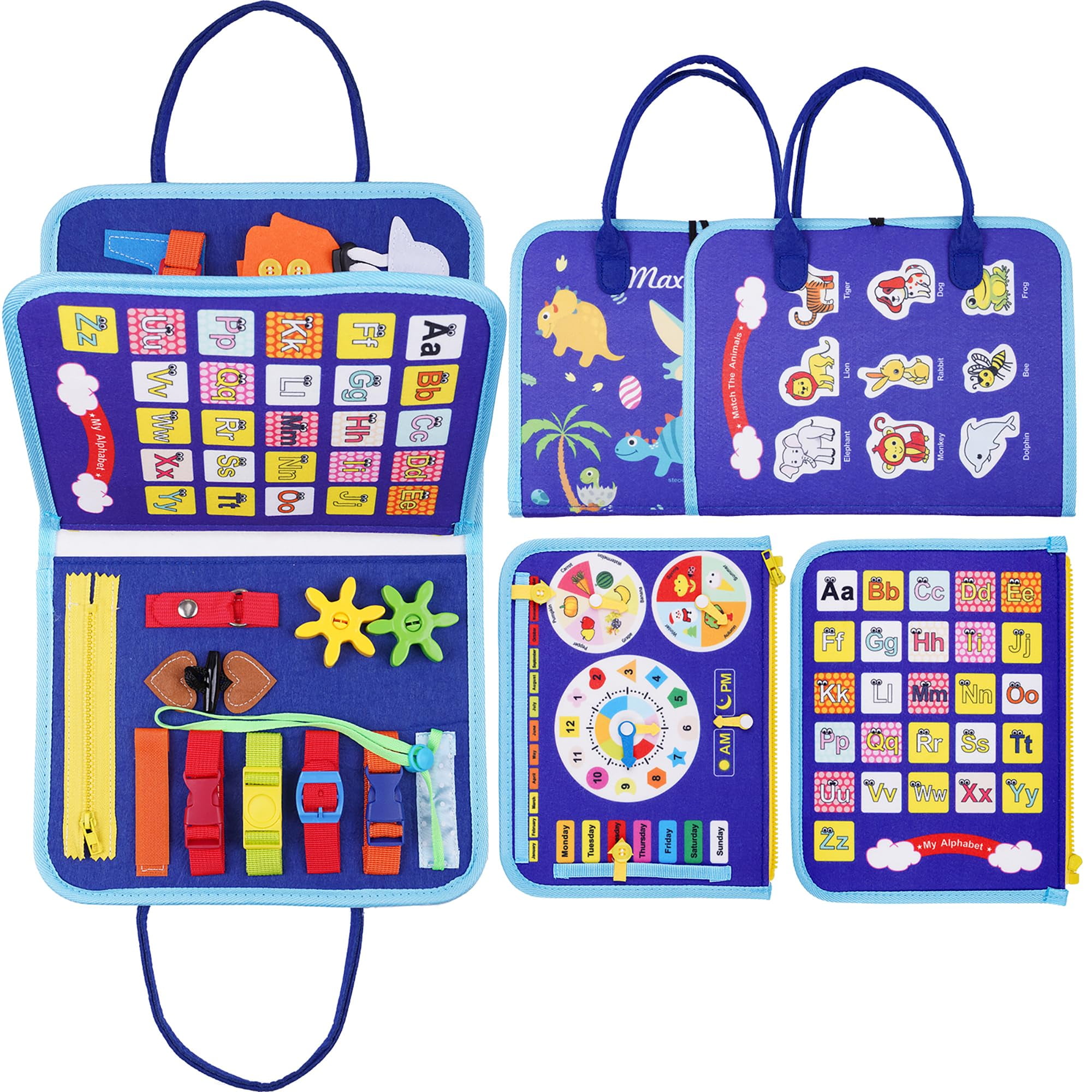 Toddler Busy Board Montessori Toys For 1 2 3 4 Year Old, Sensory Board ...