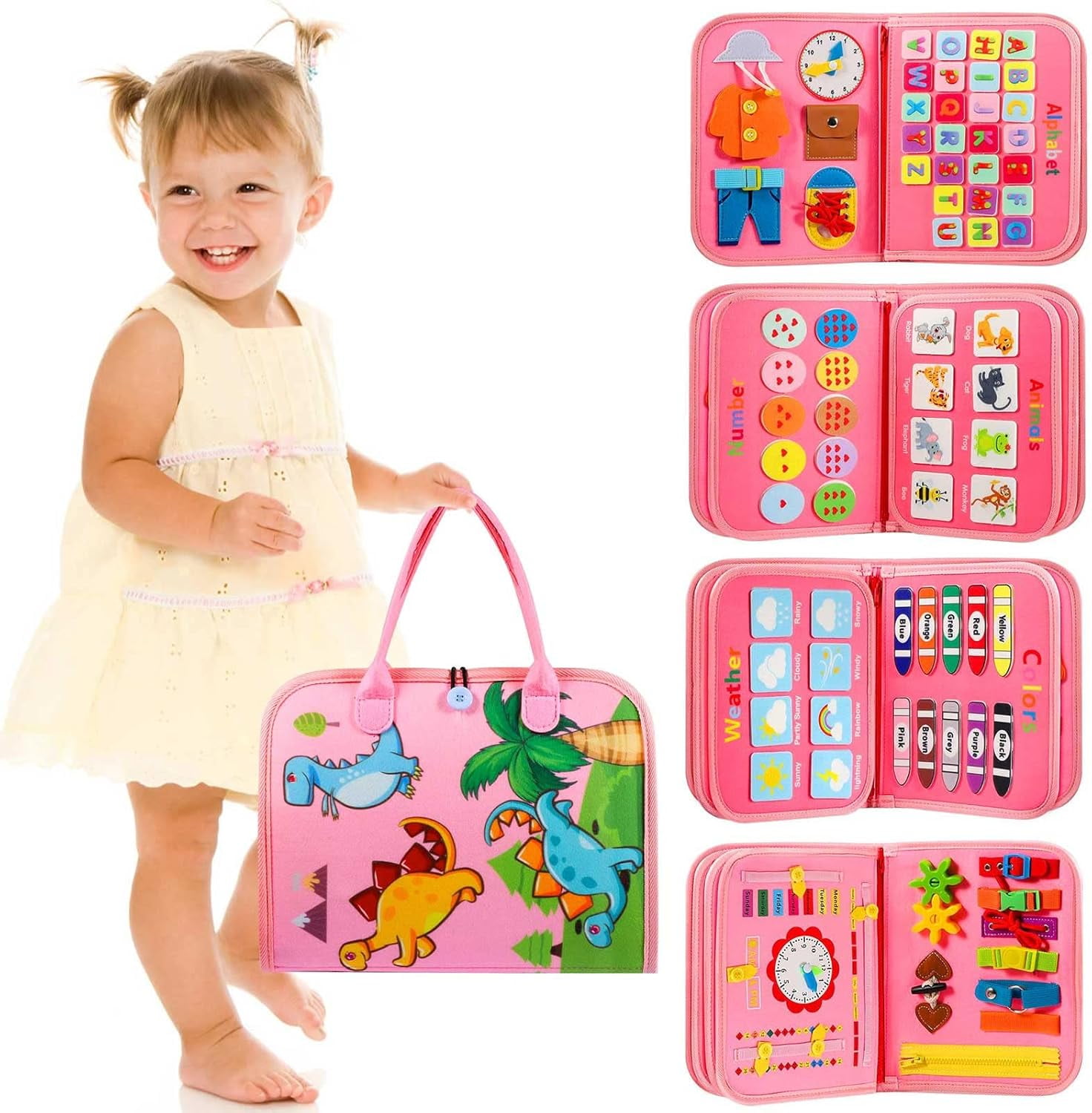 Toddler Busy Board - Montessori Toys for Toddler Girl Birthday Gift ...