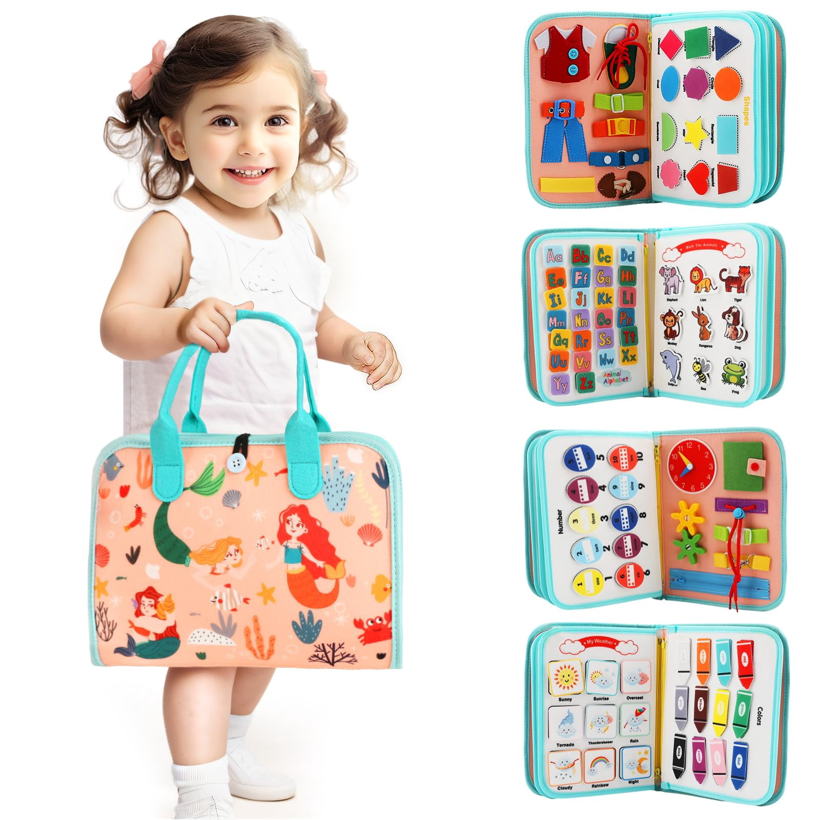 Toddler Busy Board Montessori Toys For Toddlers 1-3 Year Old ...