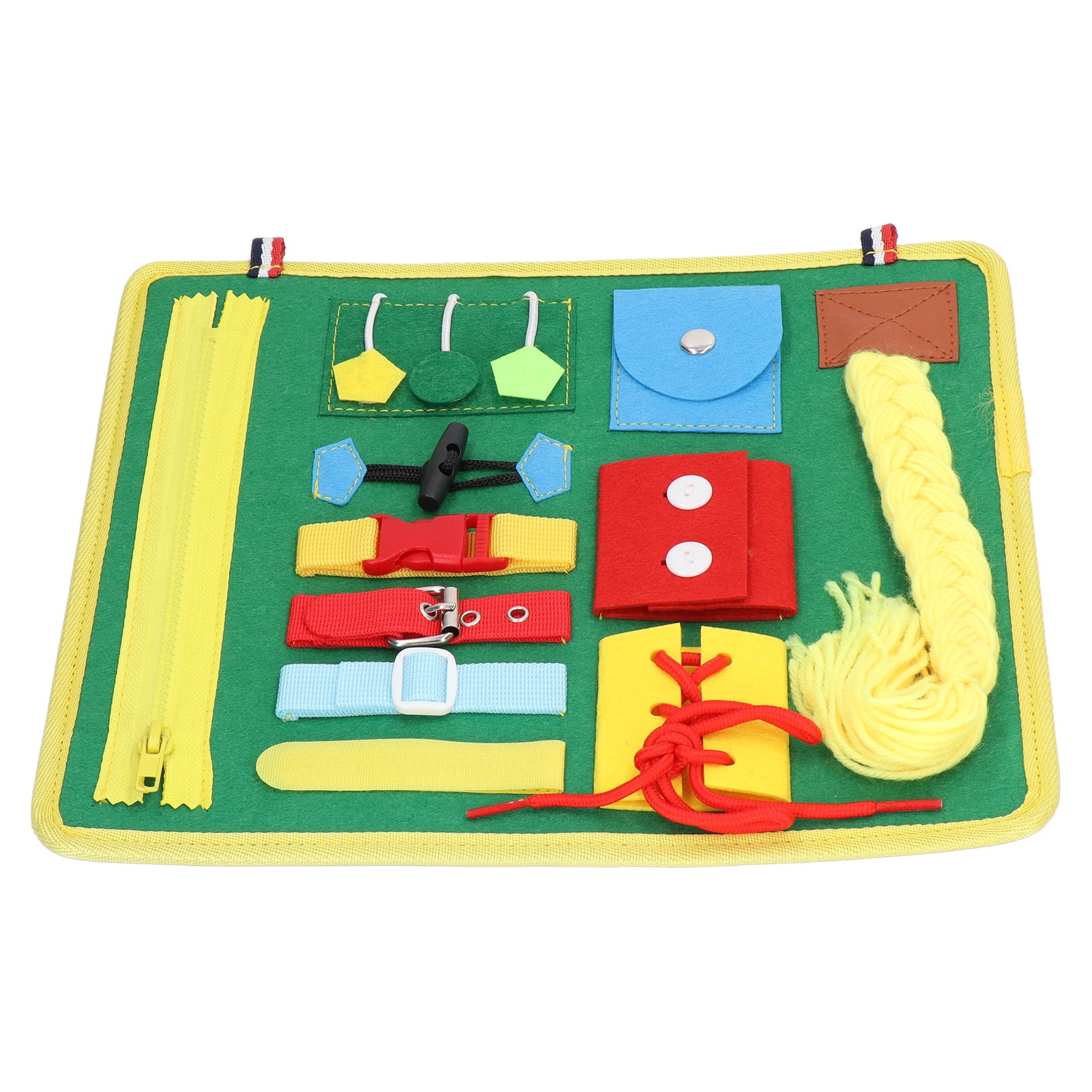 Toddler Busy Board, Sensory Board Felt Material Yellow Round Burr Free ...