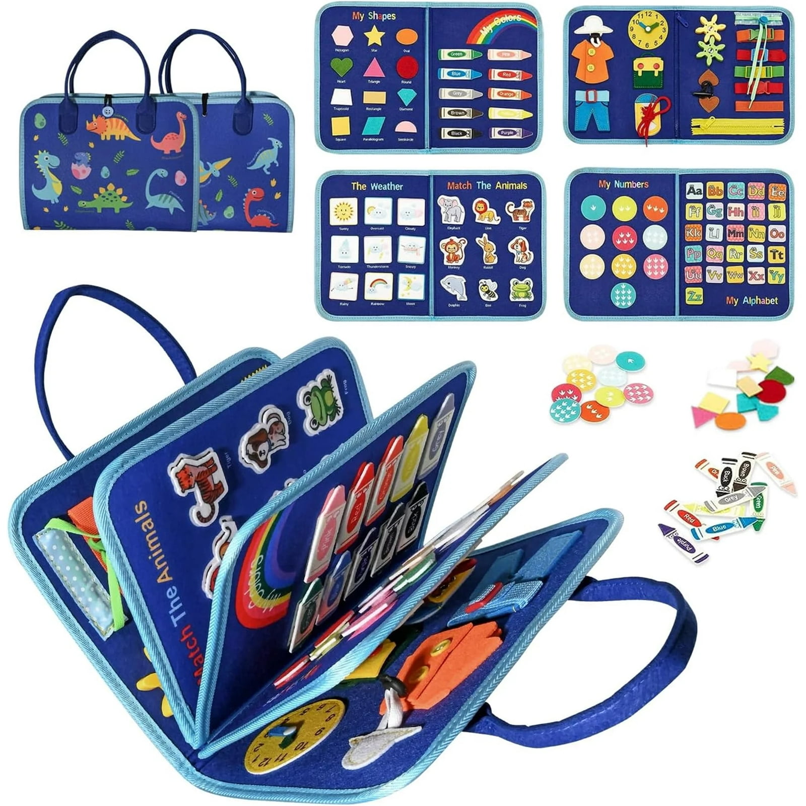 Toddler Busy Board, Sensory Toys for age 1 2 3 4, Toddler Travel Toys ...