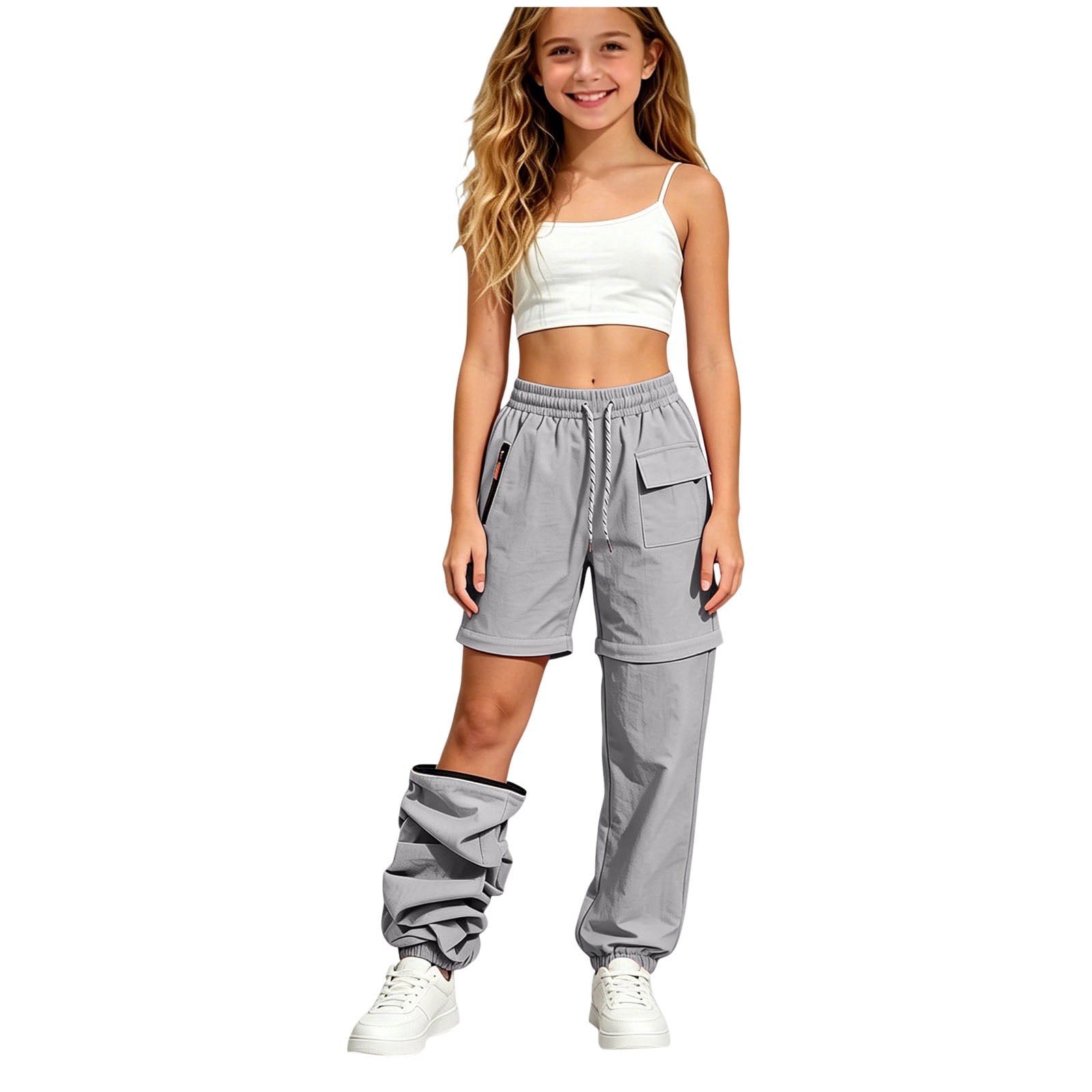 Toddler Cargo Pants Girls Girls Hiking Pants 2 in 1 Zip Off Resistant ...
